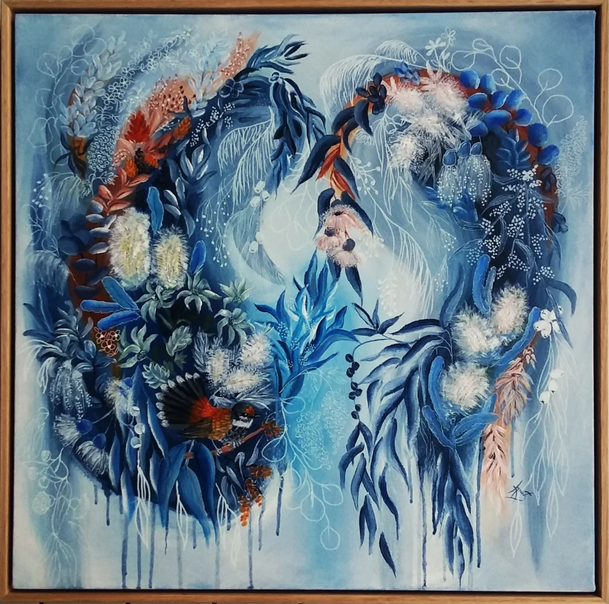 Native Garden with Rufous Fantail - Coolum Art Group